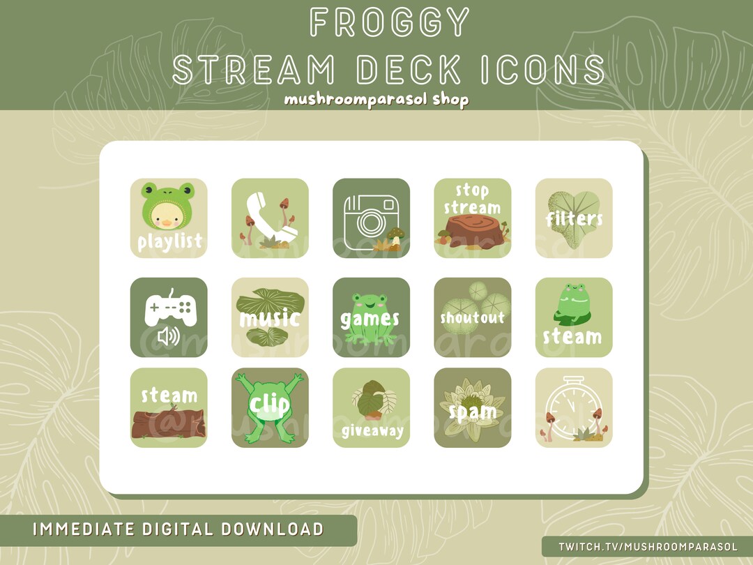 Froggy Stream Deck Cover Icons - Etsy