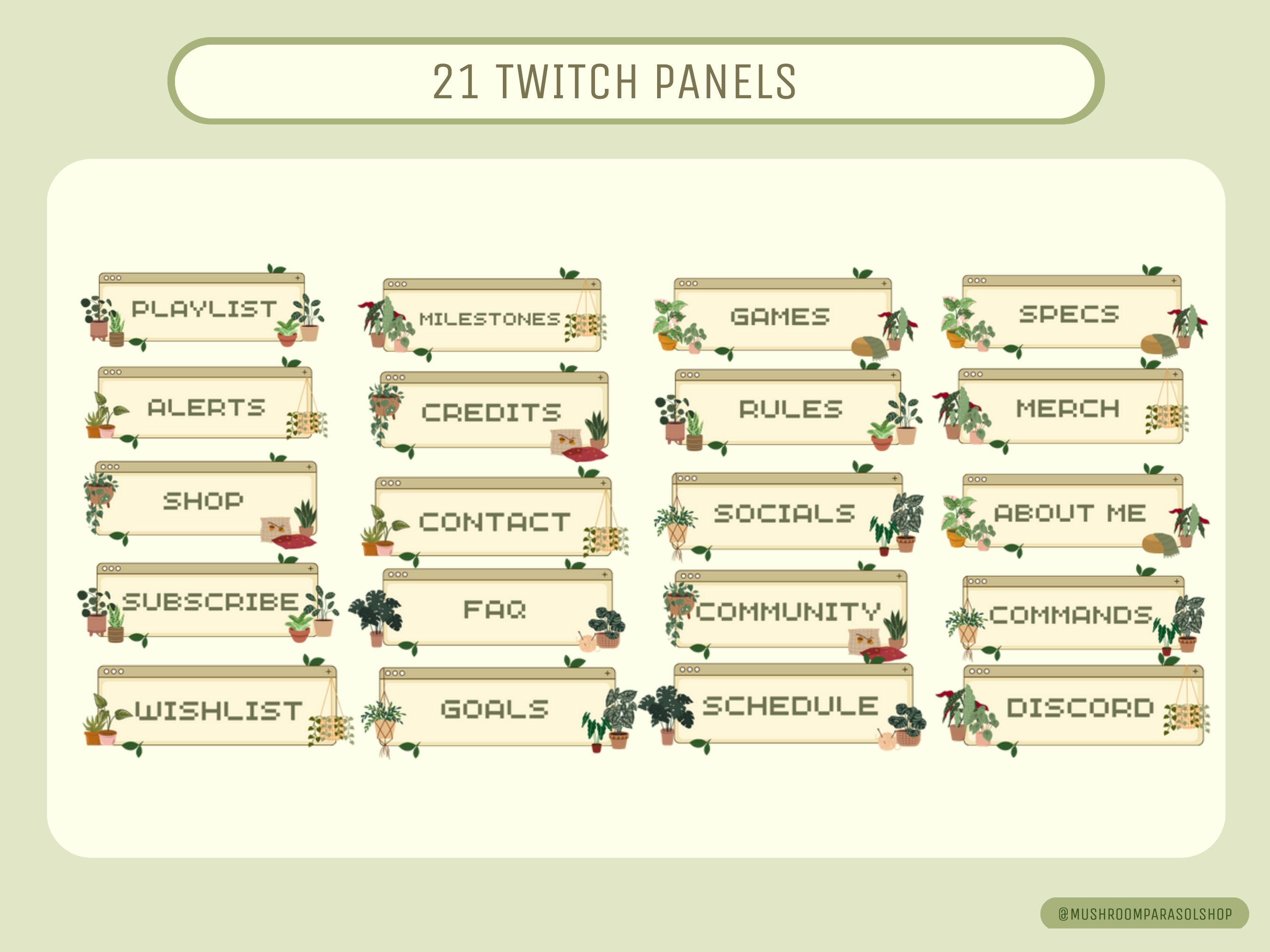 Plants Retro Computer Twitch Panels for Streamers - Etsy