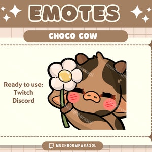 Twitch Emote Choco Cow | Discord Twitch Cottagecore Cute Kawaii - Etsy