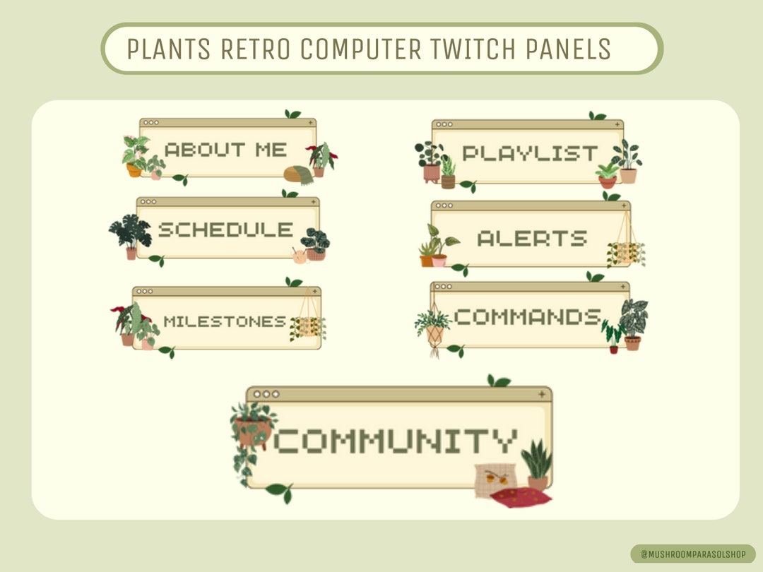 Plants Retro Computer Twitch Panels for Streamers - Etsy