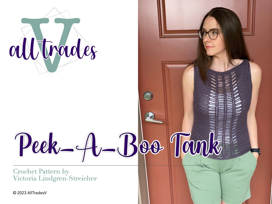 PDF CROCHET PATTERN - Peek-a-boo Tank Pattern, Crochet Tank Top Pattern ...