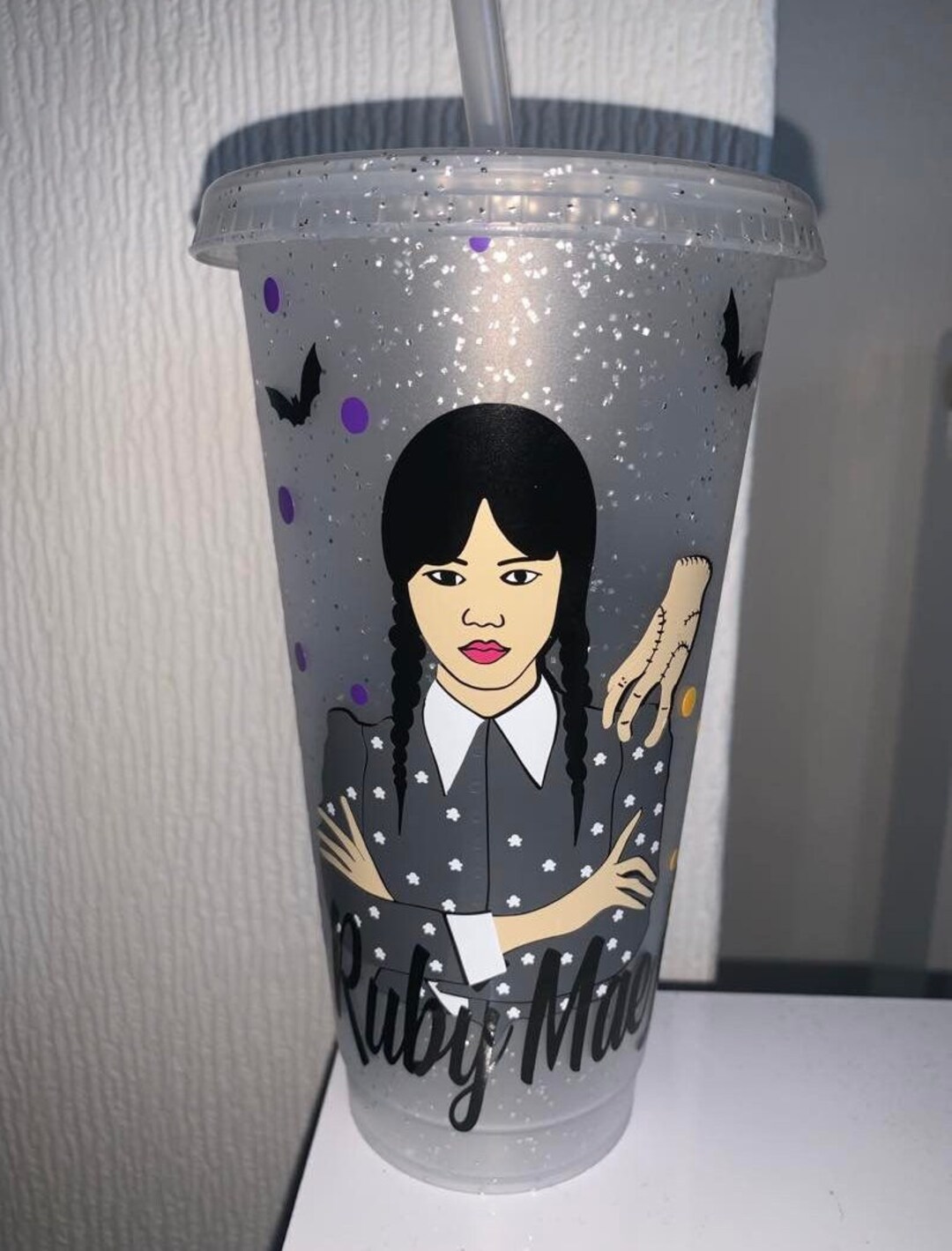 Wednesday Addams Theme Personalised Cold Cup - Etsy