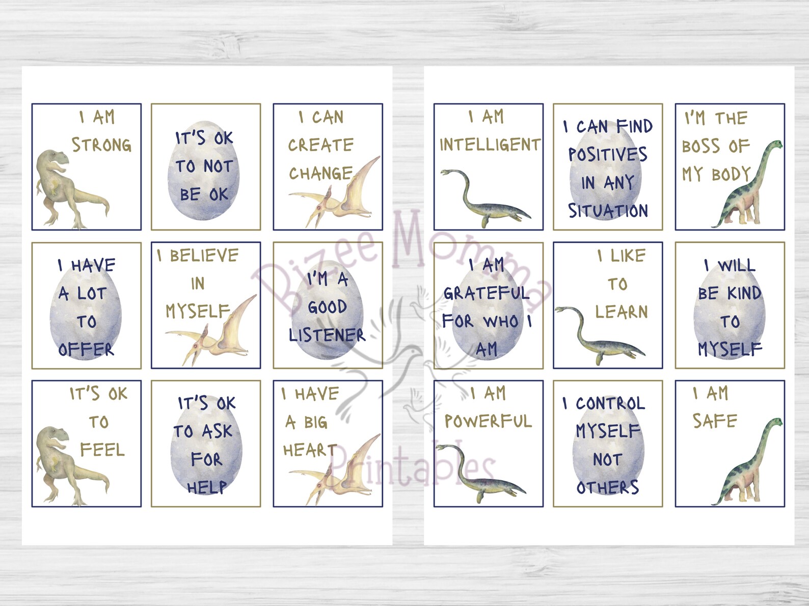 Dinosaur Cards, Dinosaur Affirmations, Affirmations for Kids ...
