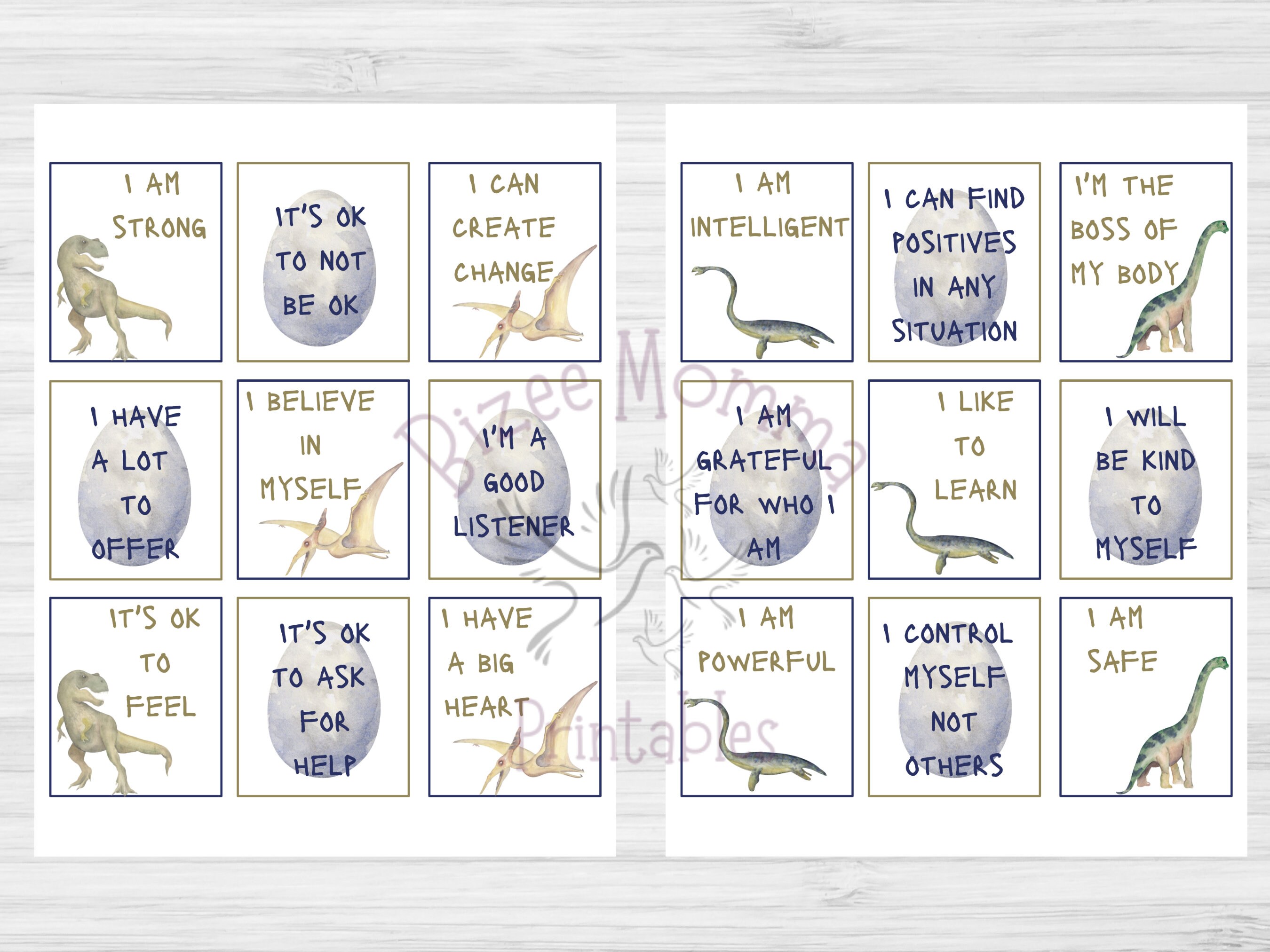 Dinosaur Cards, Dinosaur Affirmations, Affirmations for Kids ...