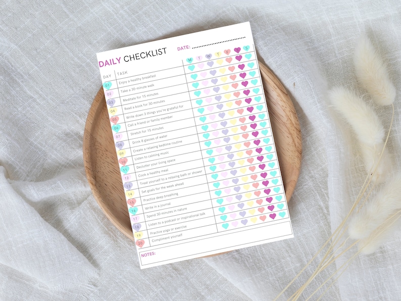 Check List Editable Task List for Parents Daily Checklist Printable ...