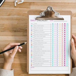 Check List Editable Task List for Parents Daily Checklist Printable ...