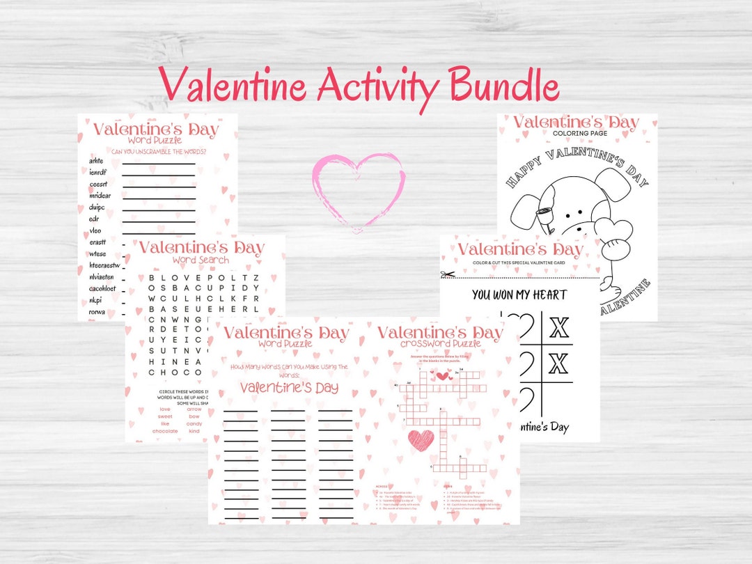 Valentine Activity Pack - Etsy