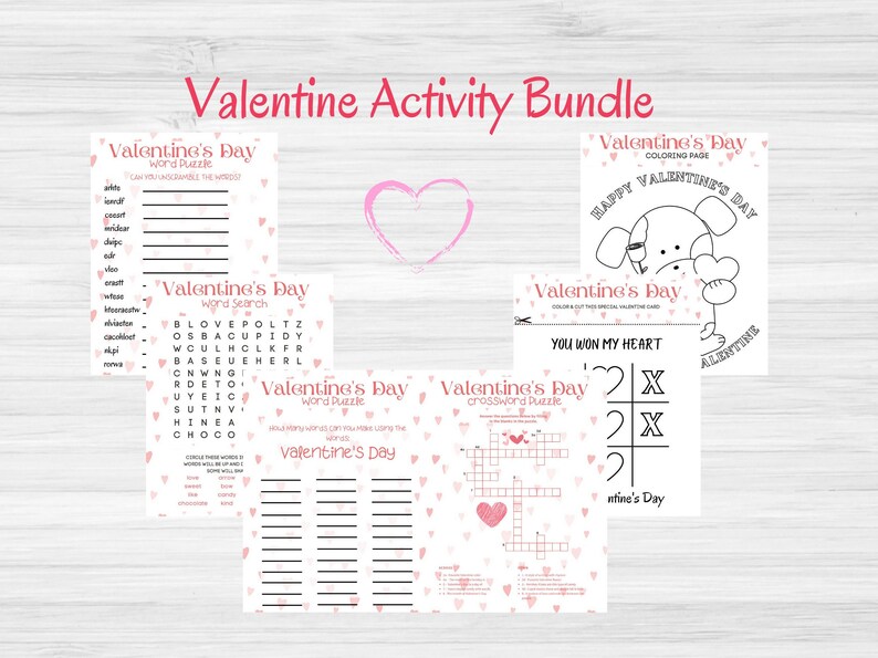 Valentine Activity Pack - Etsy