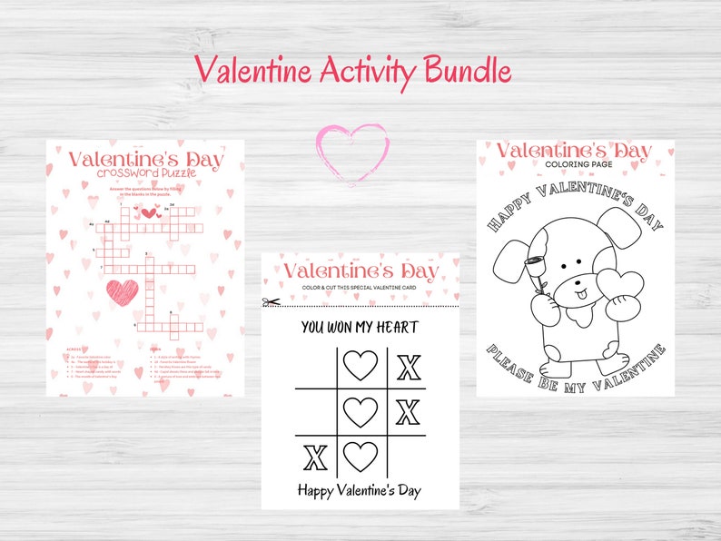 Valentine Activity Pack - Etsy