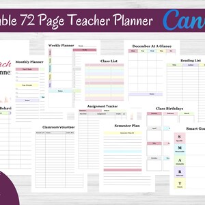 Teacher Planner Printable Academic Planner for School Lesson Plan ...