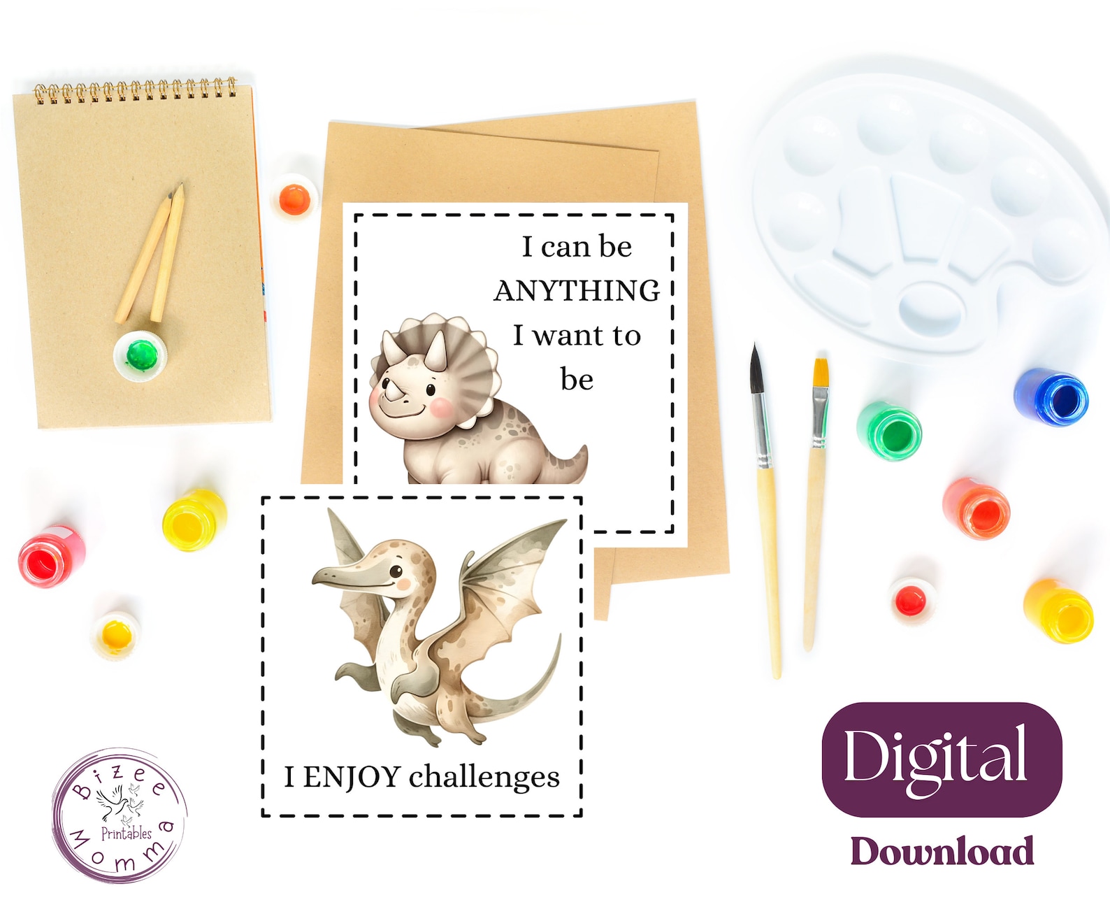 Affirmation Cards for Kids Dinosaur Theme Affirmation Cards for ...