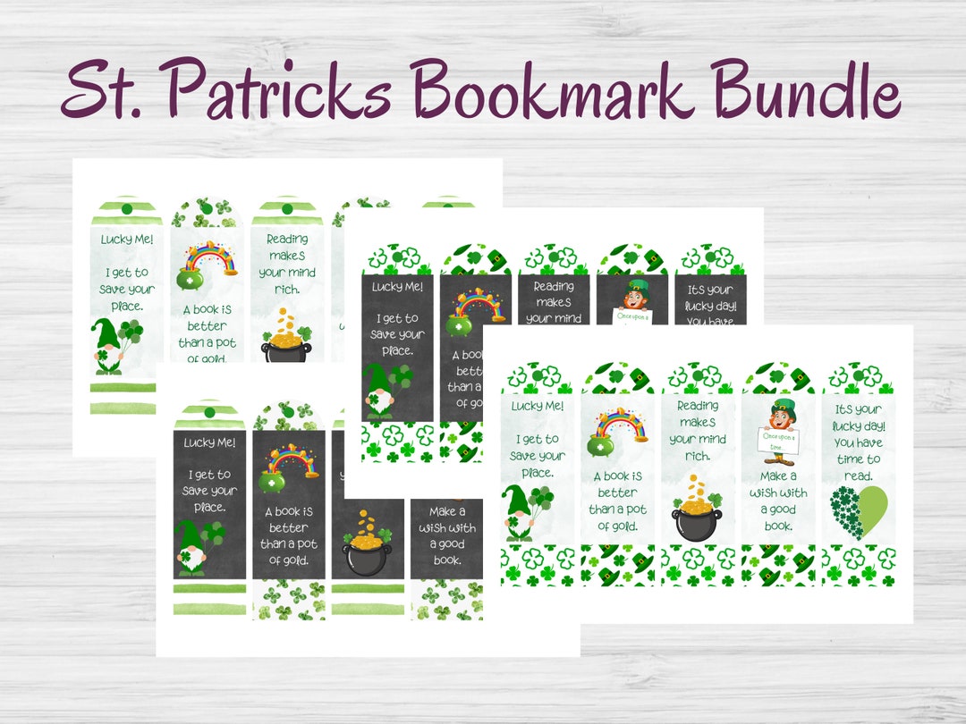 St. Patricks Day, St. Patricks Bookmark, Bookmarks, Childrens Bookmarks ...