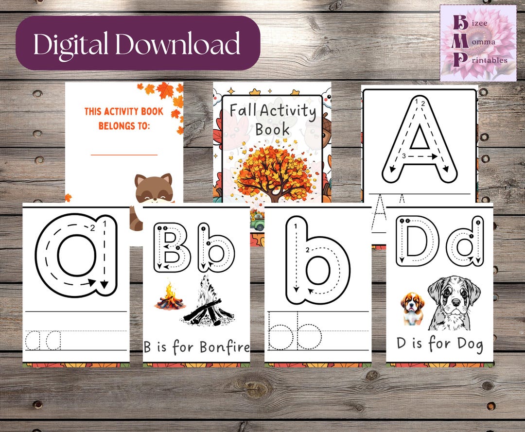 Fall Themed Activity Worksheets, Letters A to Z for Preschool ...