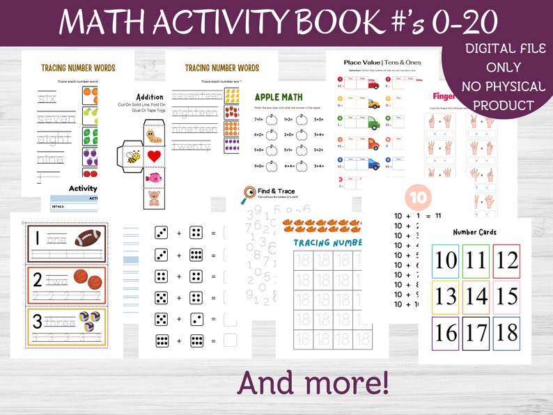 Math Activity Book for Preschool Homeschool Math Activities for ...