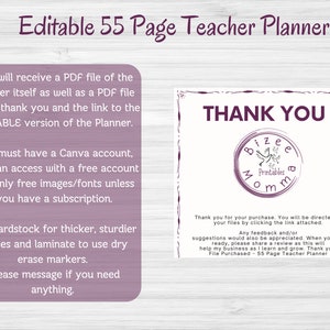 Teacher Planner Printable Academic Planner for School Lesson Plan ...