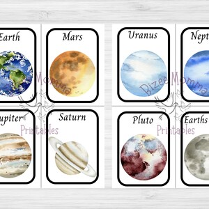 Space Flash Cards, Educational Flash Cards, Flash Cards, Digital Print ...