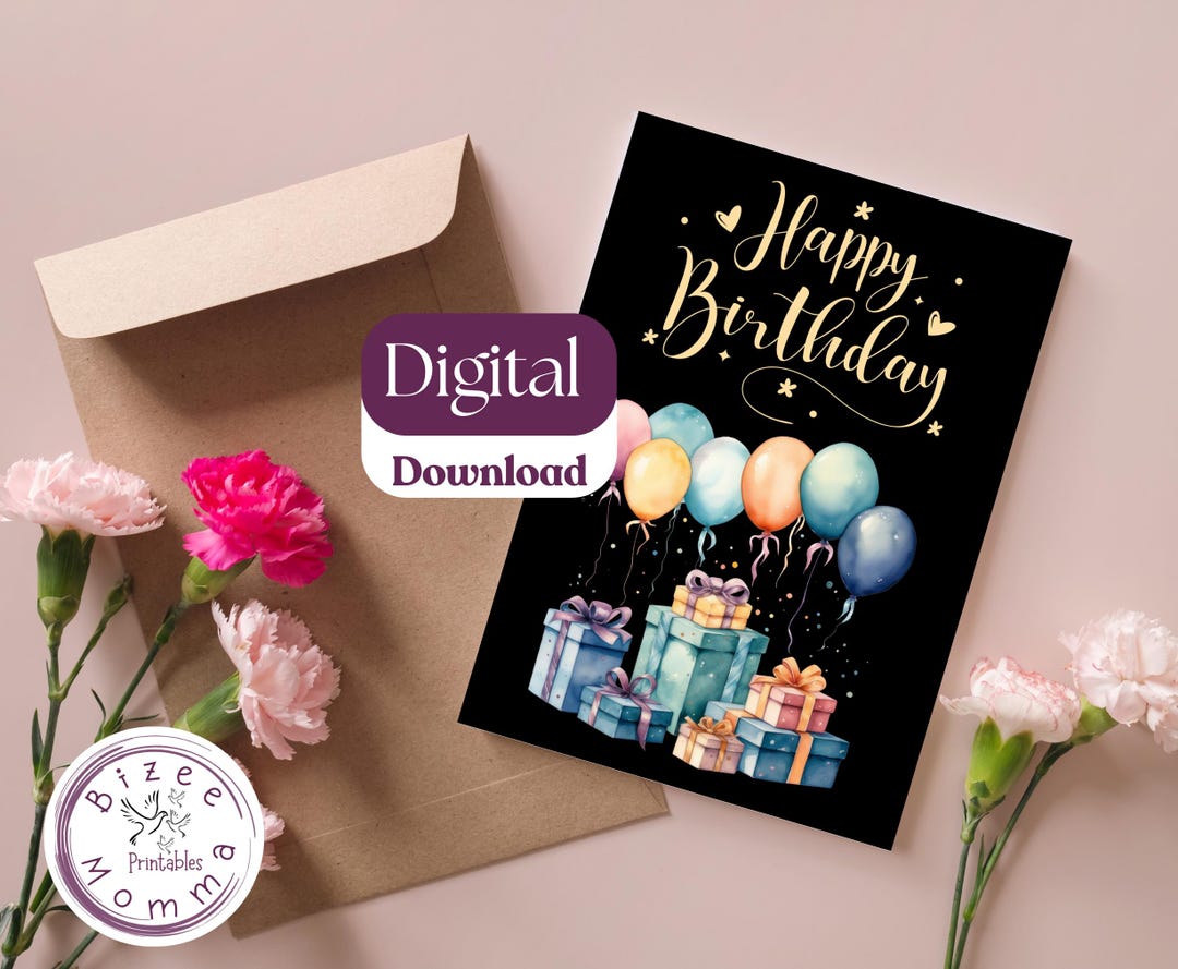 Printable Happy Birthday Card for Kids: Instant Download (PDF File) - Etsy