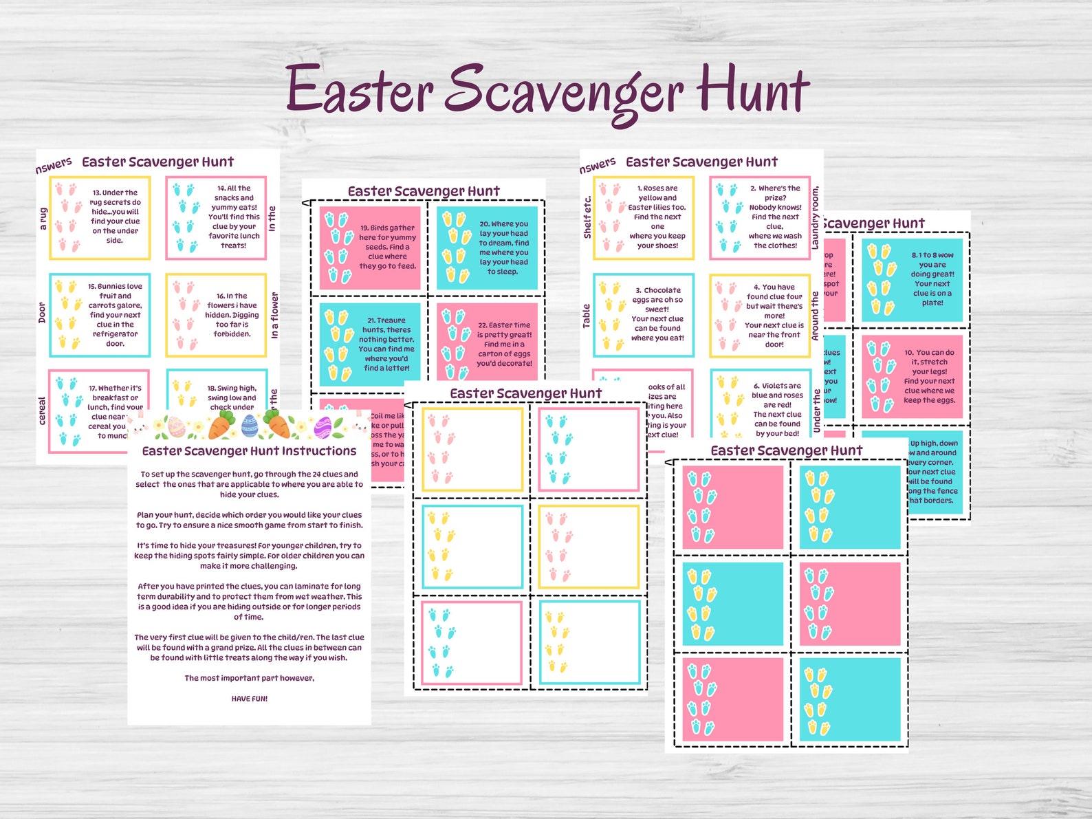 Easter Scavenger Hunt for Kids Easter Printable Activity Scavenger Hunt ...