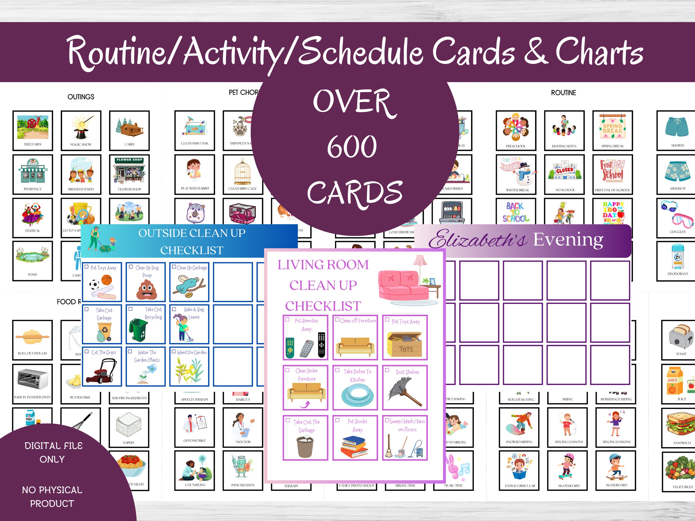 Kids Routine Cards and Schedules and Task Chart for Kids Daily Routine ...