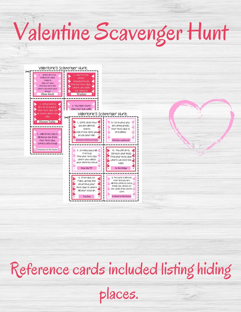 Valentine Scavenger Hunt - Etsy