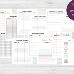 Teacher Planner Printable Academic Planner for School Lesson Plan ...
