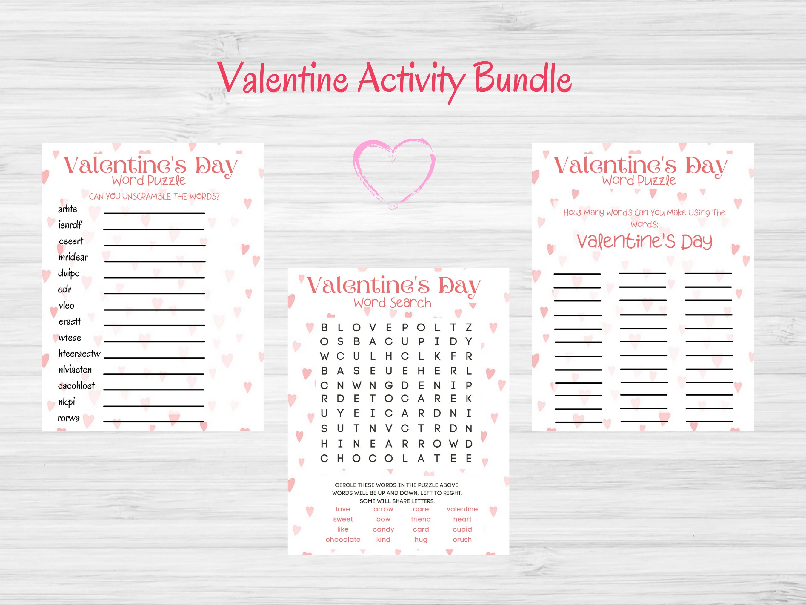 Valentine Activity Pack - Etsy