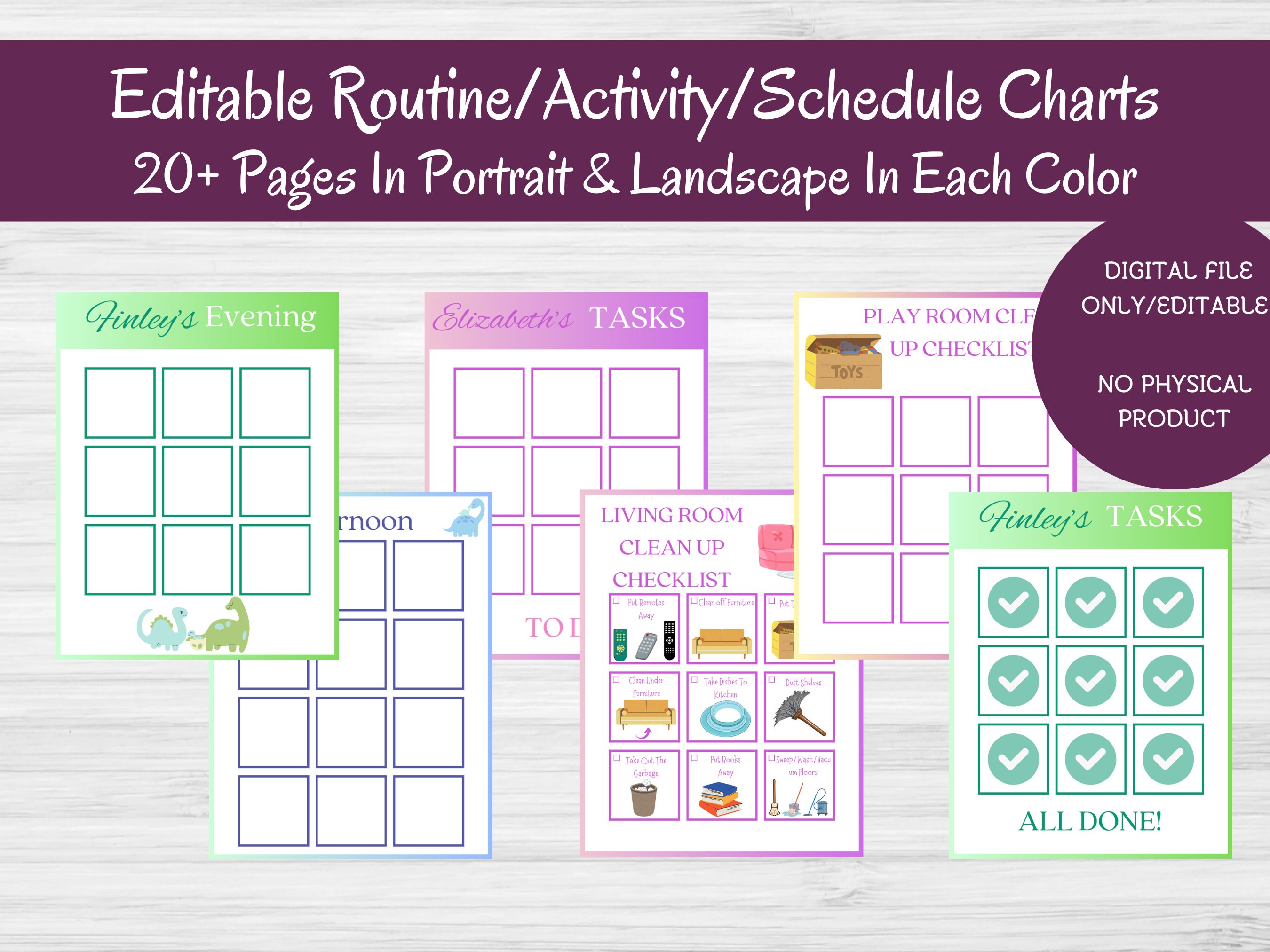 Kids Routine Cards and Schedules and Task Chart for Kids Daily Routine ...