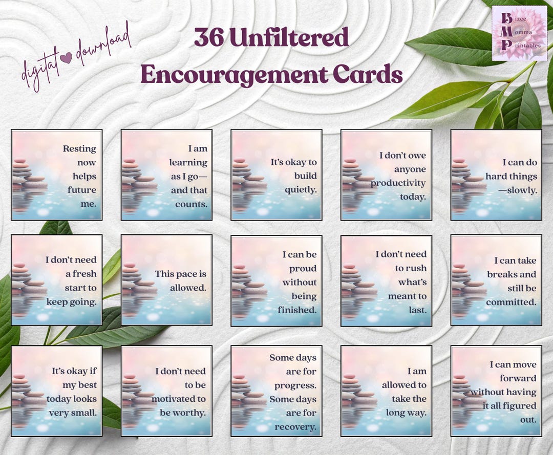 Unfiltered Encouragement Printable Affirmation Cards | Honest Quotes ...