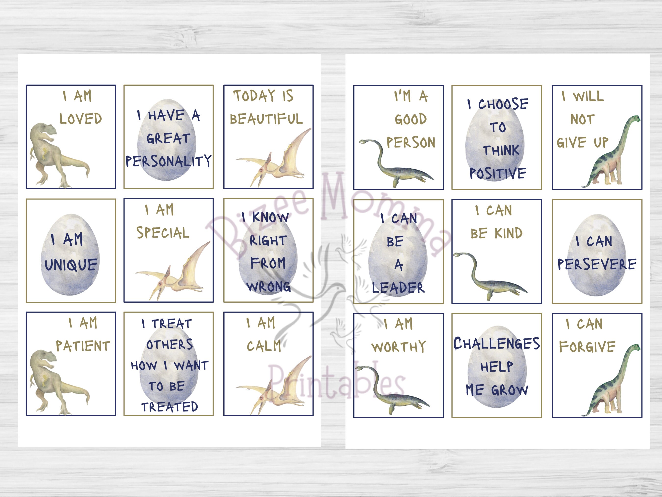 Dinosaur Cards Dinosaur Affirmations Affirmations for Kids - Etsy