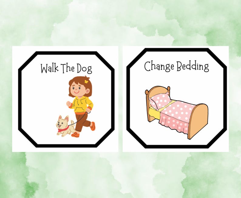 Visual Chore Cards Printable Set, Kids Daily Routine (digital Download ...