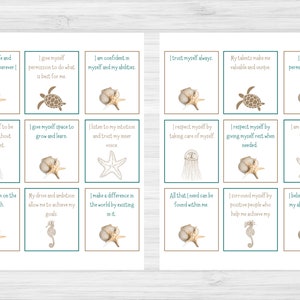 Ocean Affirmation Cards: 50 Printable Mindfulness Cards (digital ...