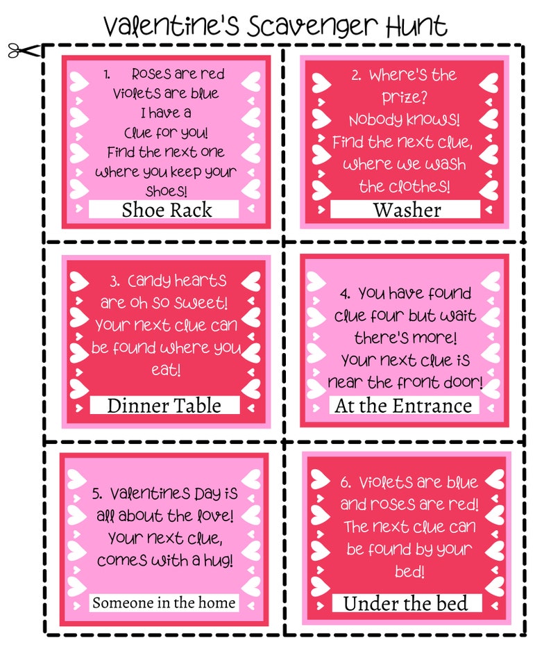 Valentine Scavenger Hunt - Etsy