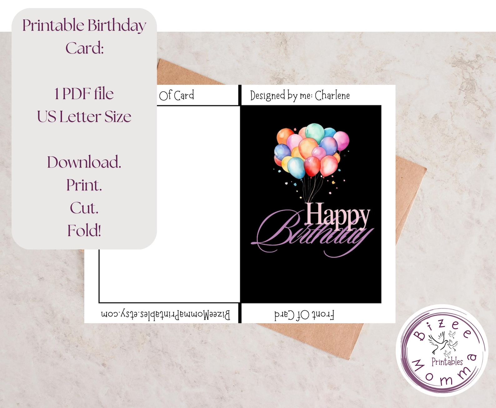 Printable Birthday Card for Kids: DIY Greeting Card (PDF Download) - Etsy