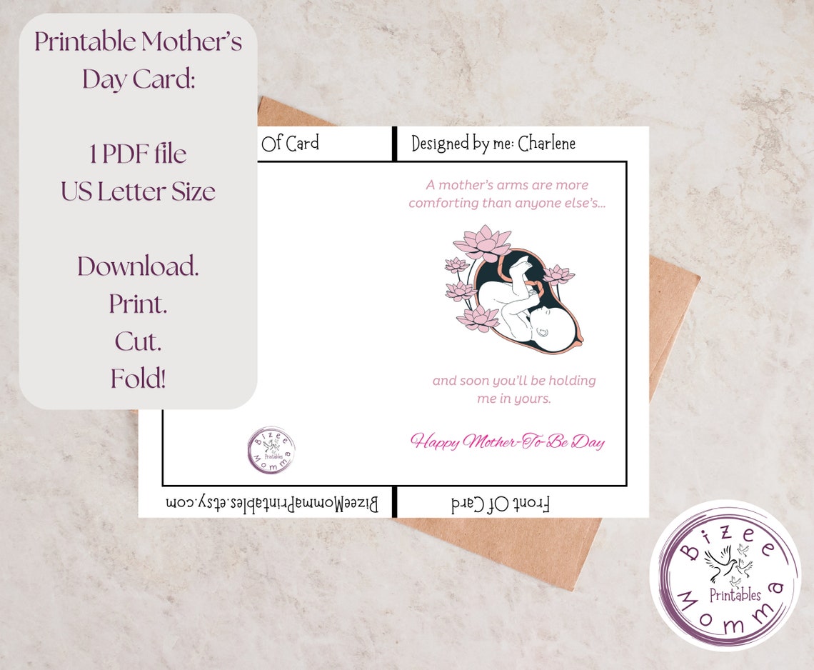 Mother to Be Card: Happy Mothers Day Printable (PDF) - Etsy