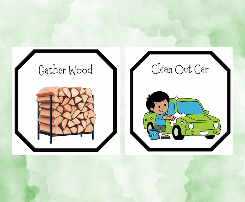 Visual Chore Cards Printable Set, Kids Daily Routine (digital Download ...