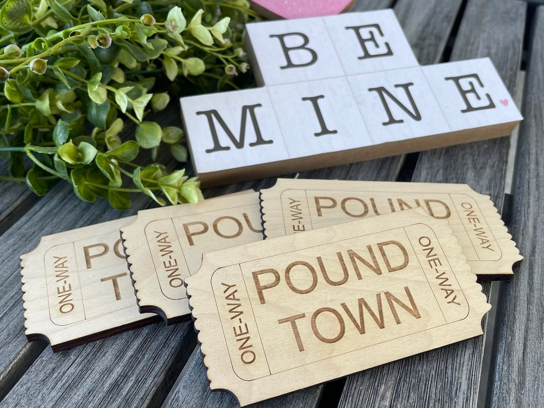 Wooden Pound Town Ticket, Gag Gift for Him, Trending Gift for Him ...