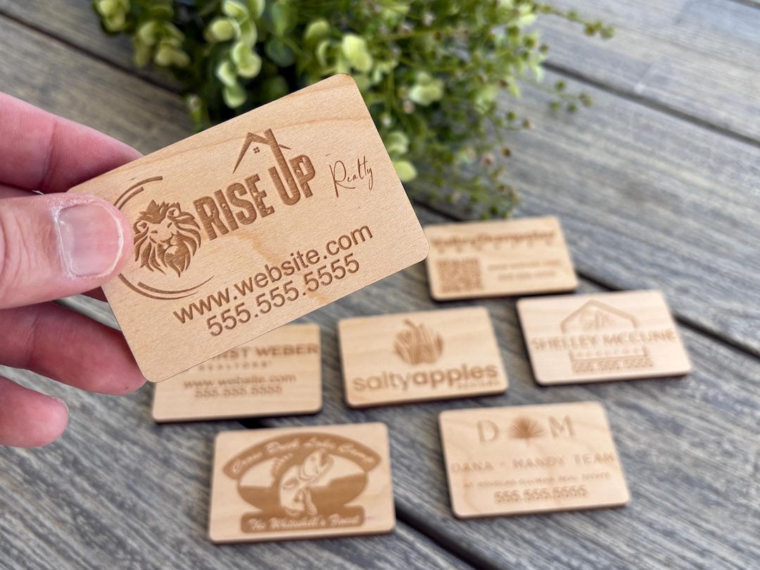 Custom Real Estate Marketing Magnets – Laser Engraved Wooden Business ...