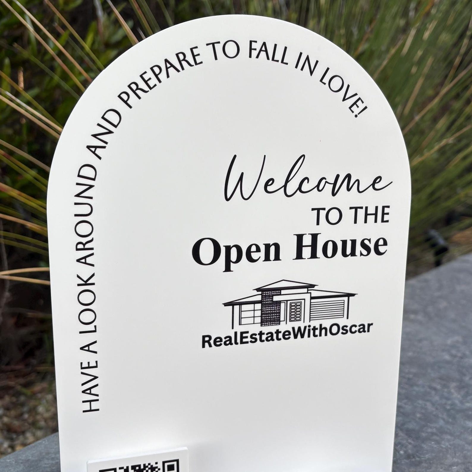 Realtor Open House Sign: Custom Logo, QR Code, Business Card Holder - Etsy
