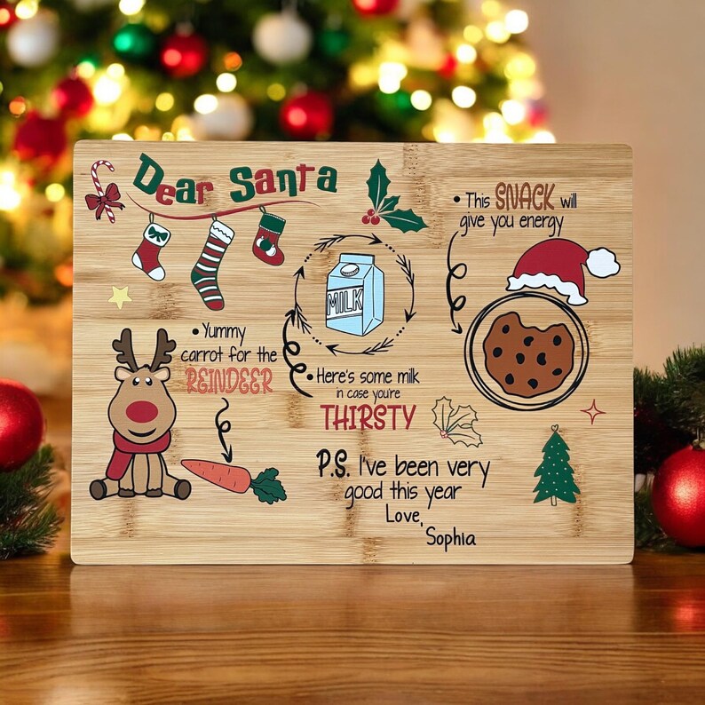 Customized Santa Treat Board, Christmas Eve Platter, Reindeer Food Tray ...