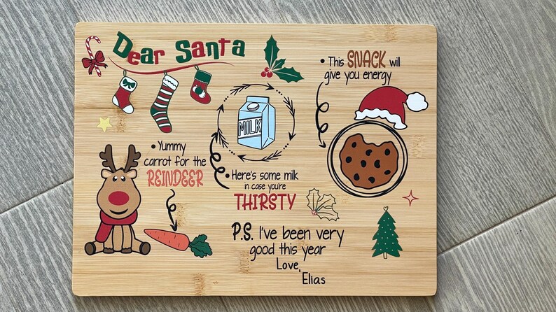 Customized Santa Treat Board, Christmas Eve Platter, Reindeer Food Tray ...