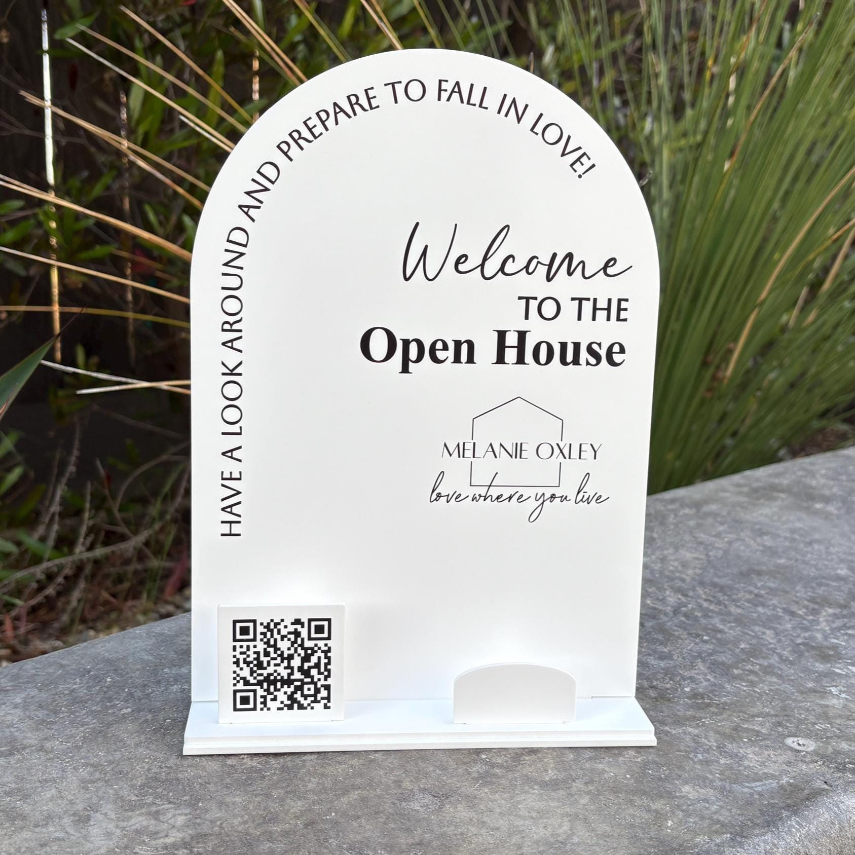 Realtor Open House Sign: Custom Logo, QR Code, Business Card Holder - Etsy