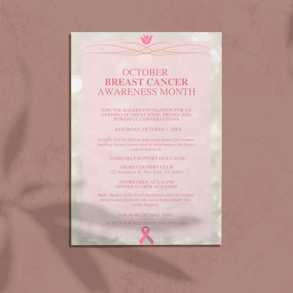 Cancer Fundraiser Flyer Template - Etsy