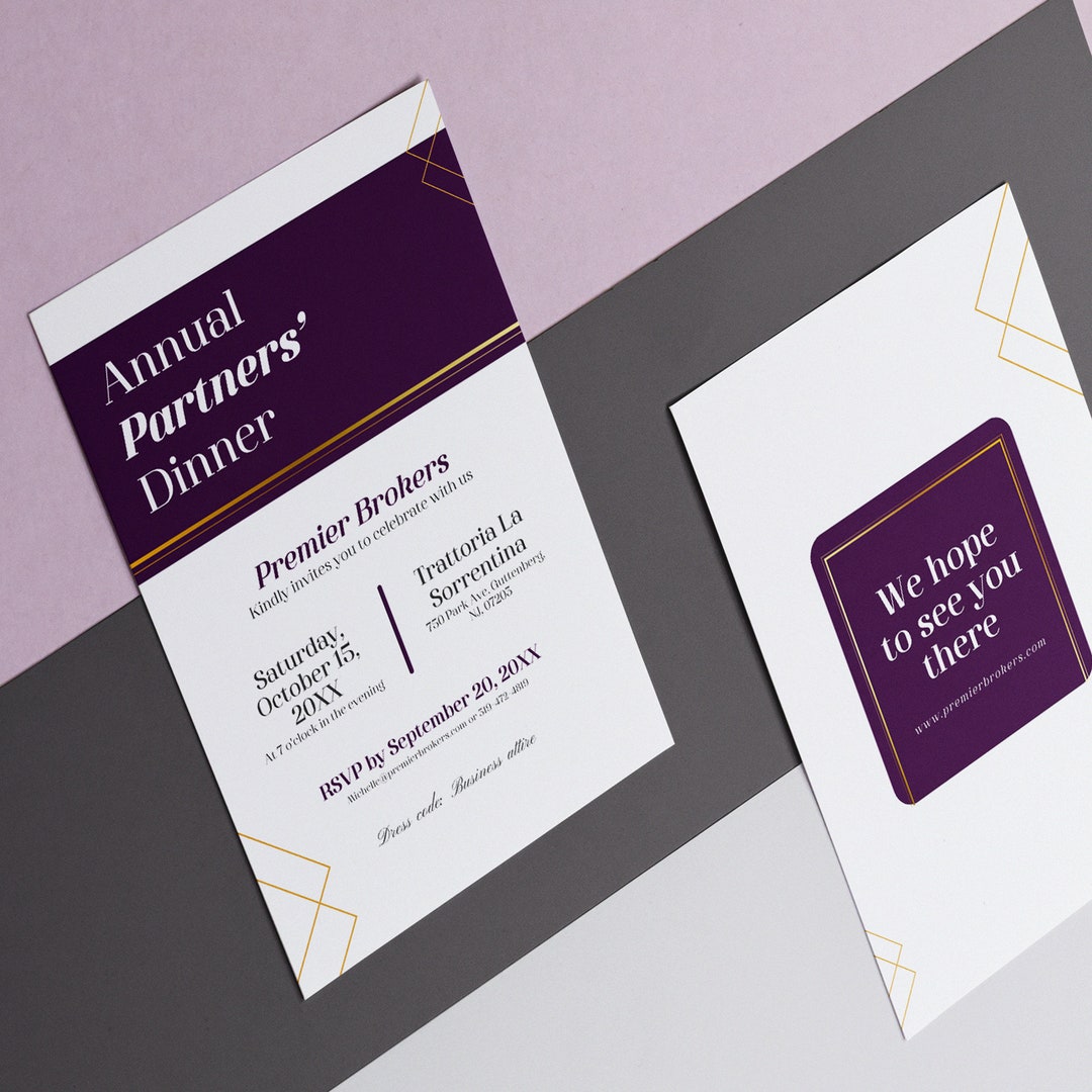 Annual Appreciation Dinner Party Invitation Edit Yourself Template ...