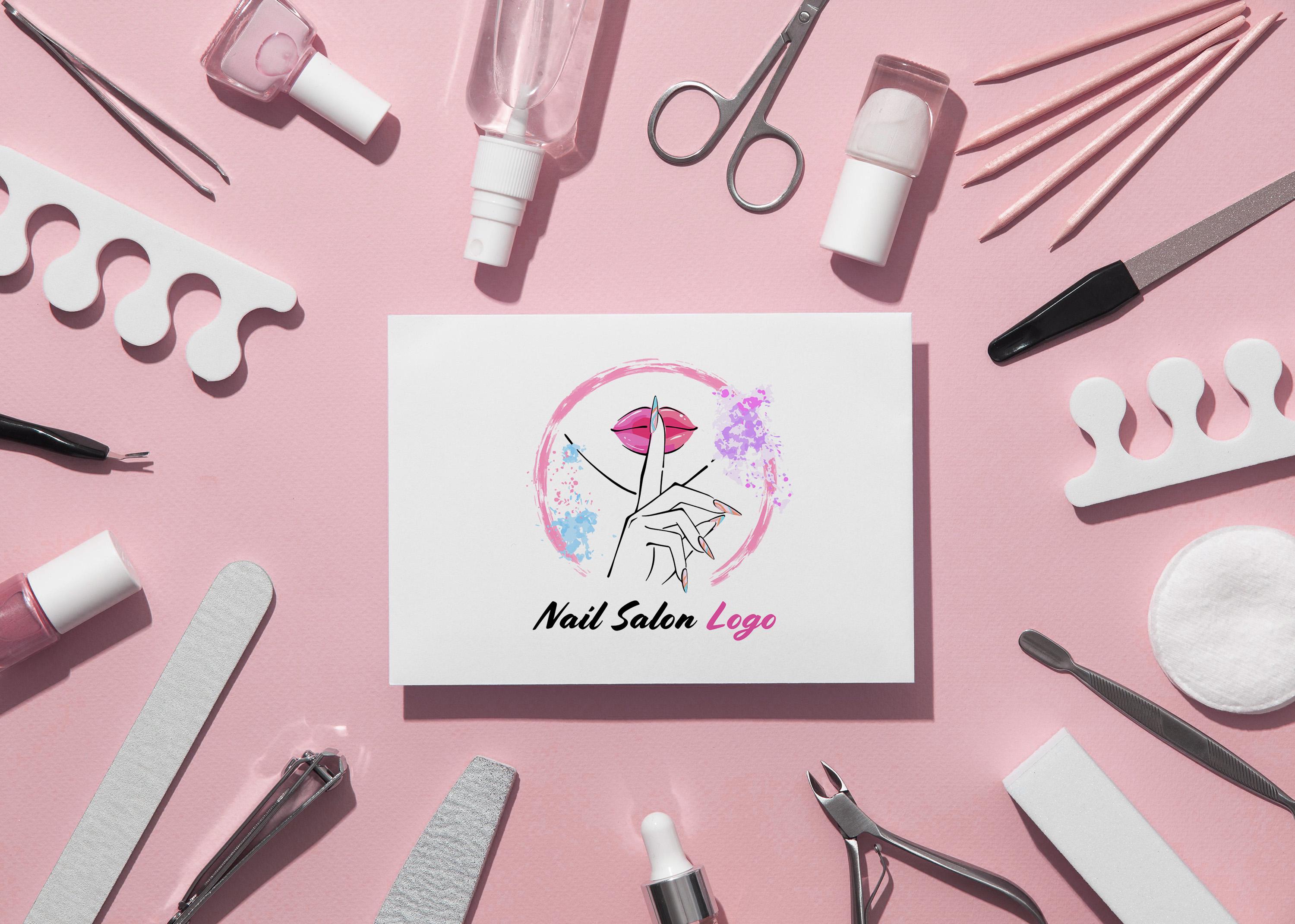 Nail Salon Logo, Nail Tech Logo, Beauty Logo Design, DIY Canva Template ...
