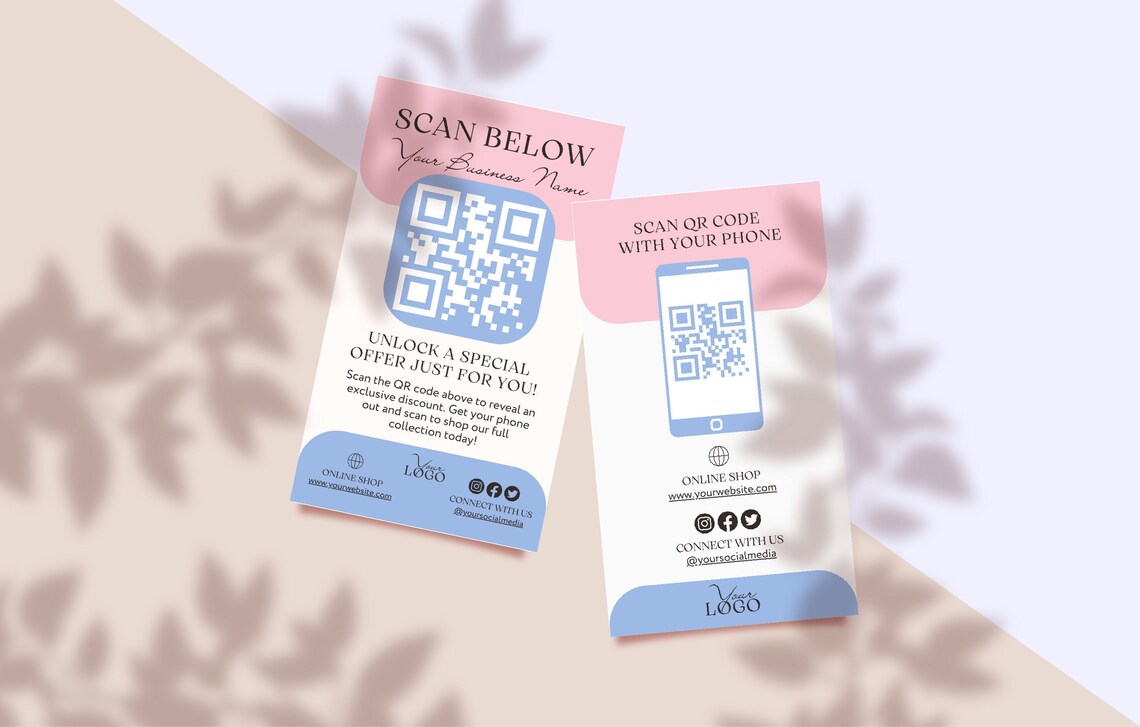 Custom QR Code Sign Design, Scan QR Code Template, Printable Scan to ...