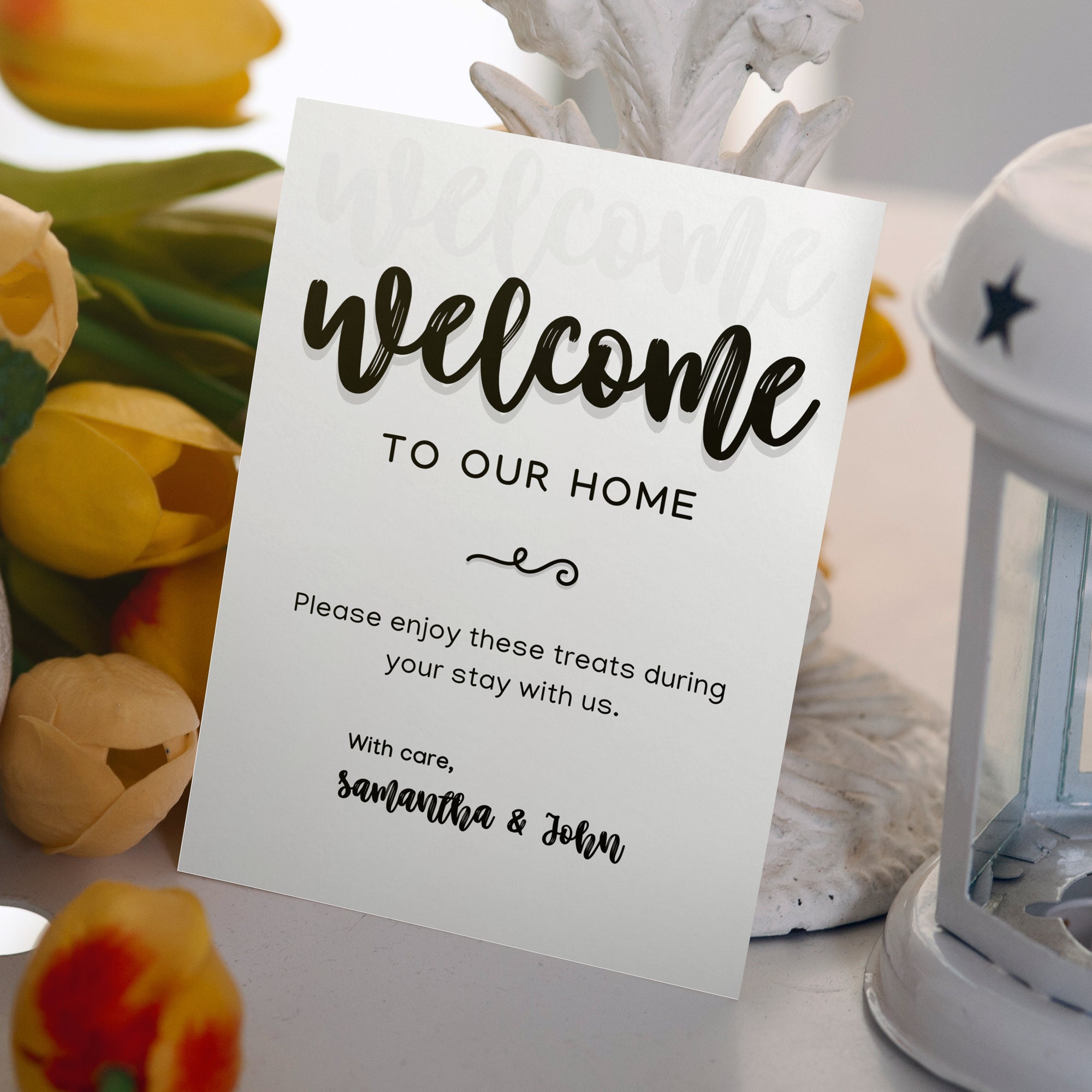 Airbnb, Airbnb Sign, Airbnb Gift Basket Card, Rental Gift Basket ...