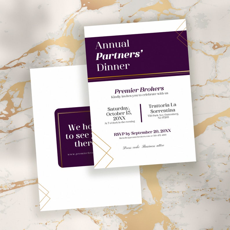 Annual Appreciation Dinner Party Invitation Edit Yourself Template ...