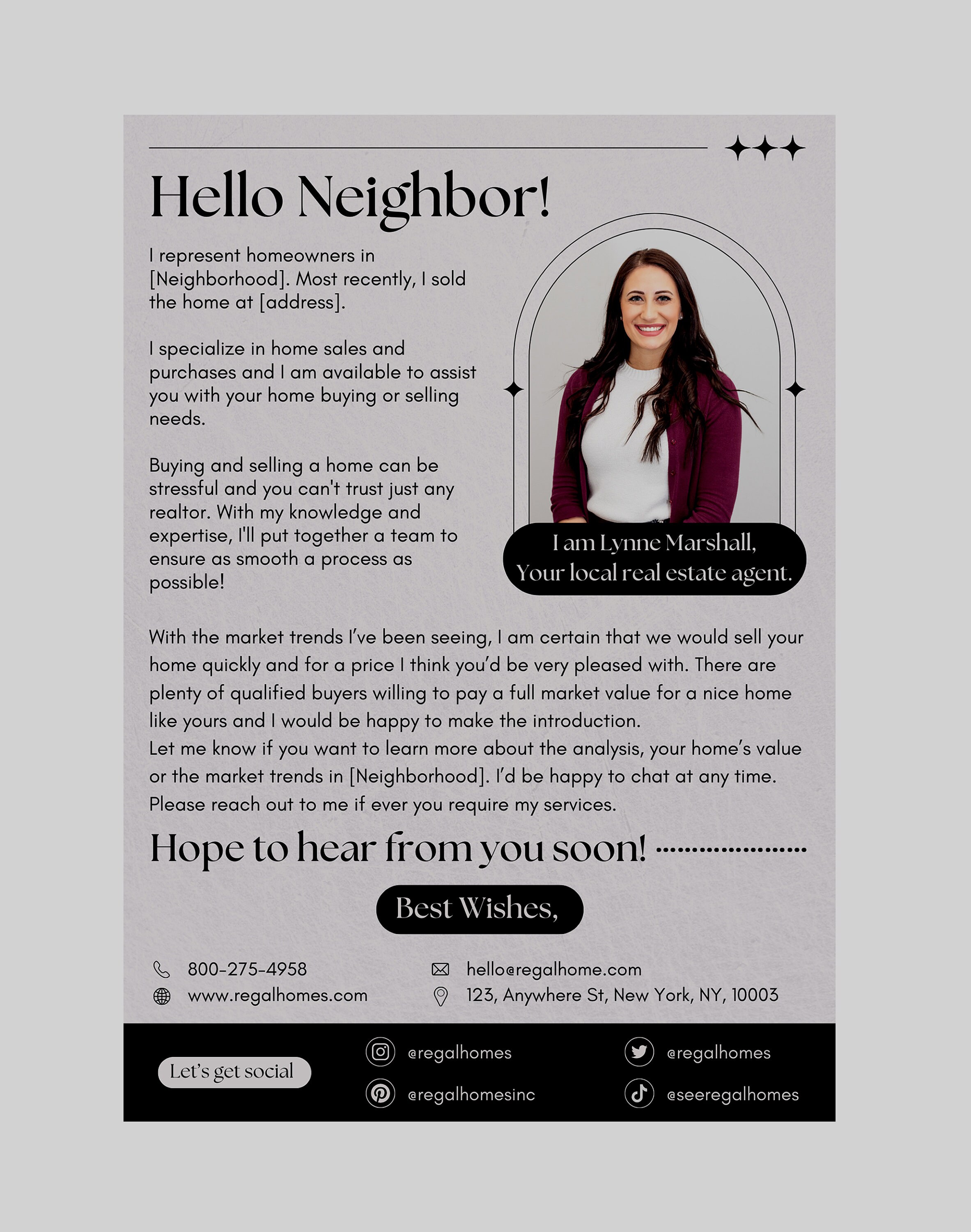 Hello Neighbor Farming Letter for Realtors and Lenders | Real Estate ...