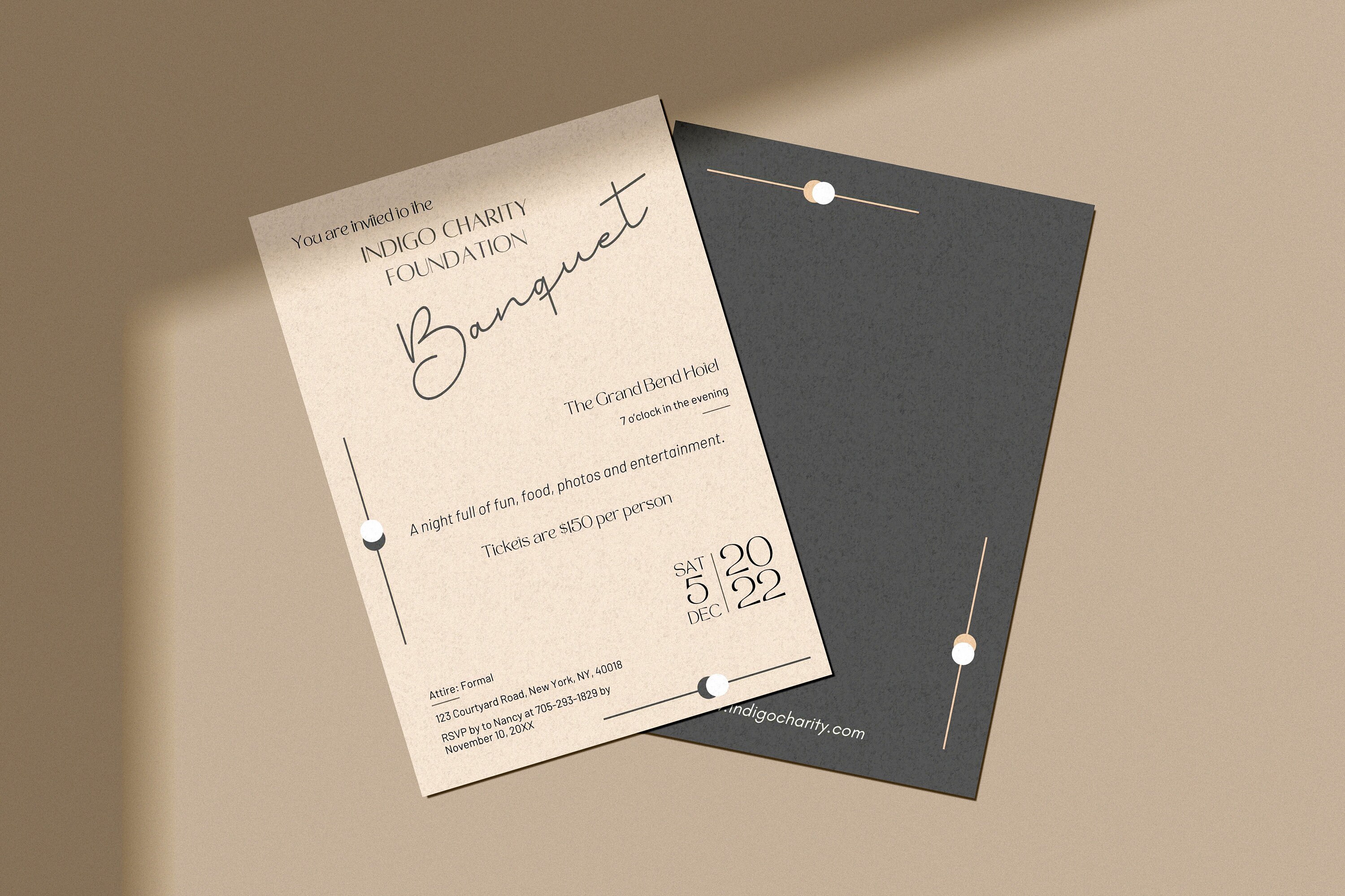 Banquet Invitation Editable Template, Professional Business Event ...