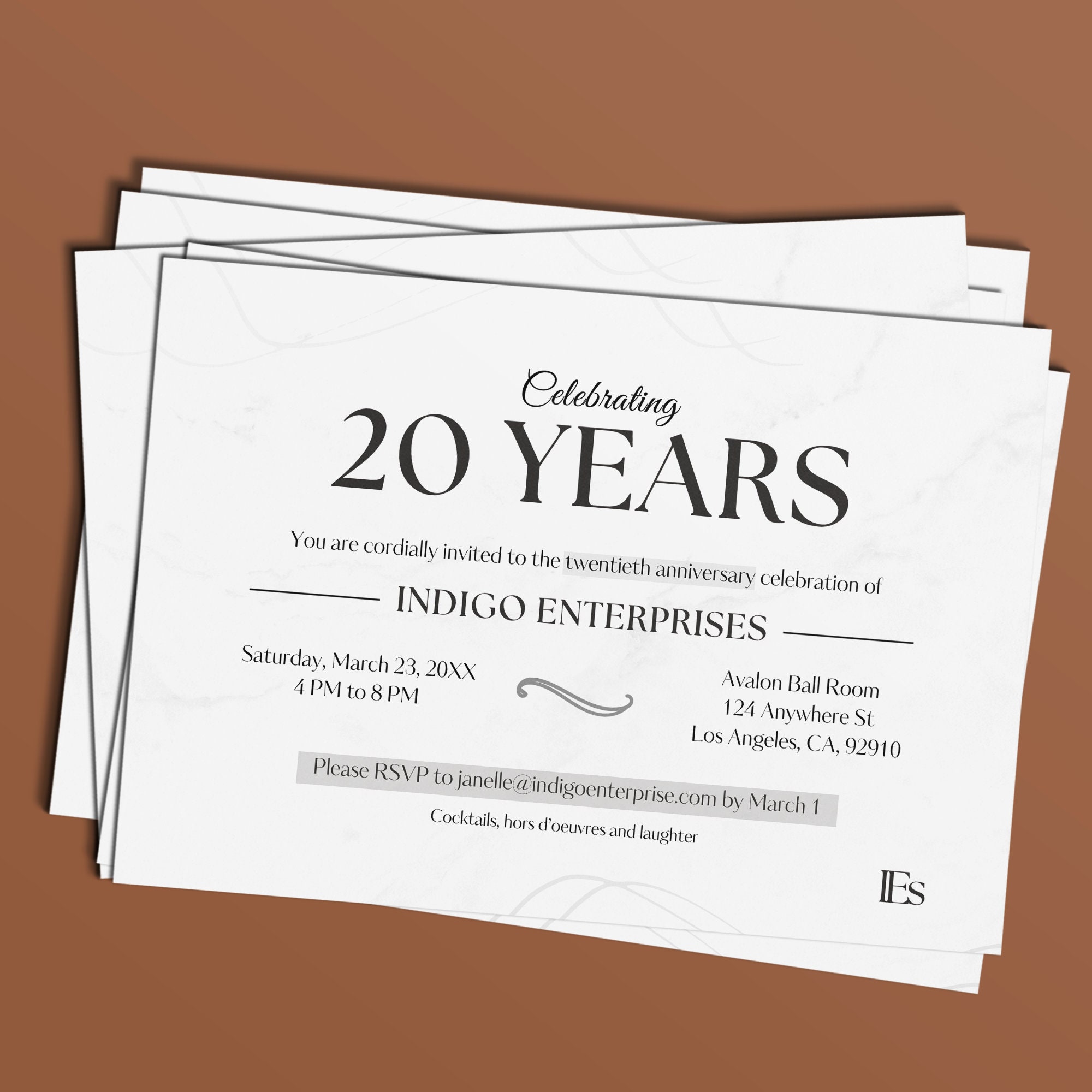 20th Business Anniversary, 20 Year Business Invite, Modern 20th ...